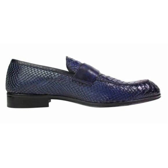 Shoes | Italian Handmade Mens Leather Boot Bina Blue Moccasin Loafers ...